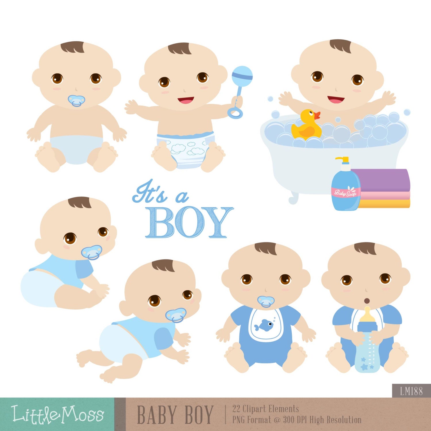 Baby Boys Digital Clipart | Etsy