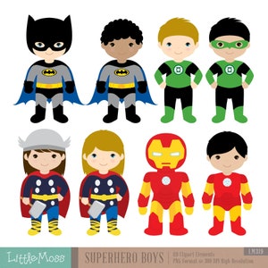 Boy Superheroes Clipart, Superhero Clipart - Etsy