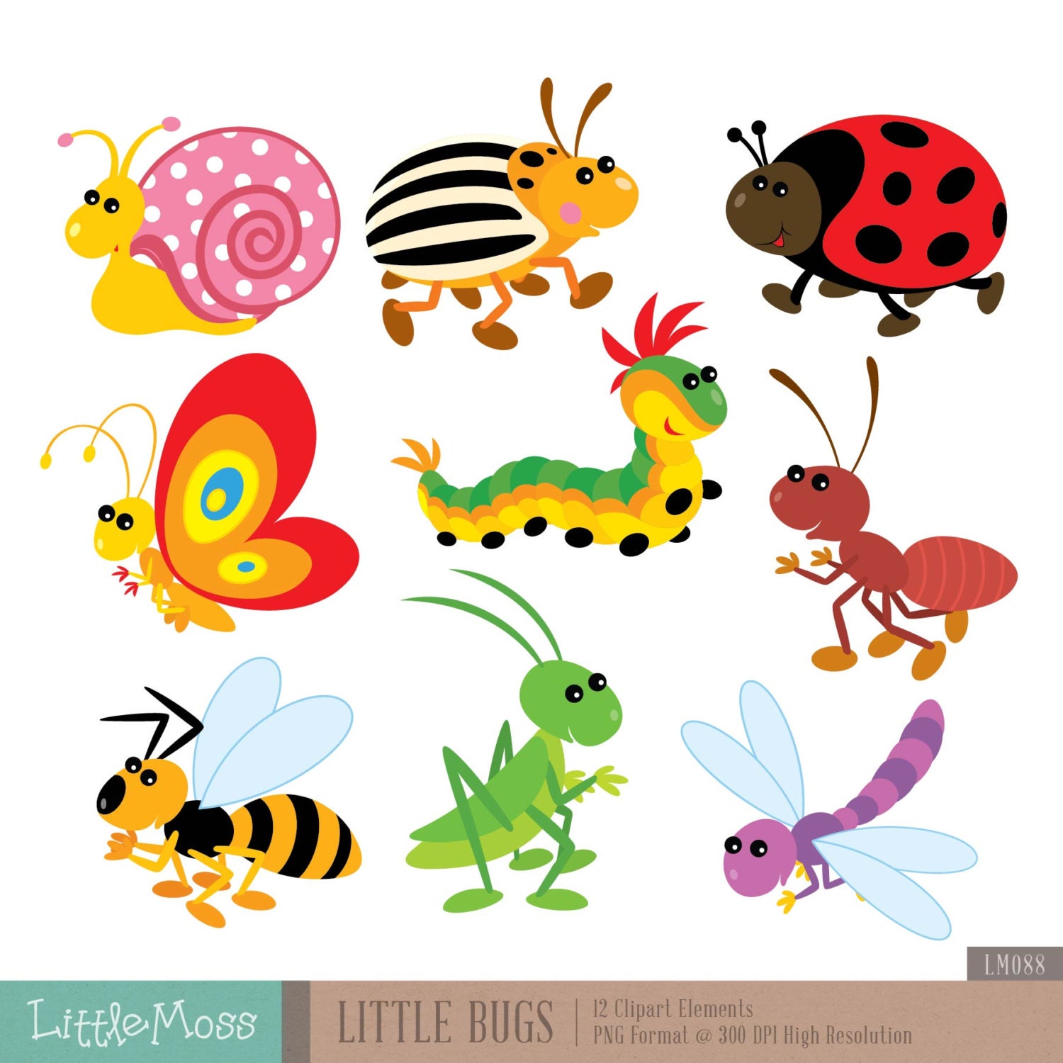 Small Insects Clipart For Kids