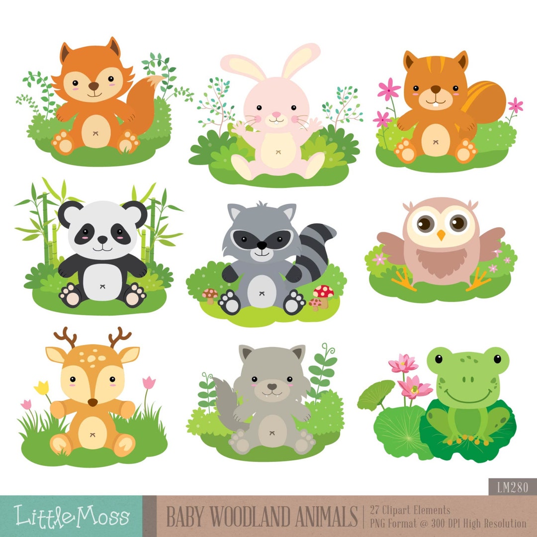 Baby Woodland Animals Digital Clipart - Etsy