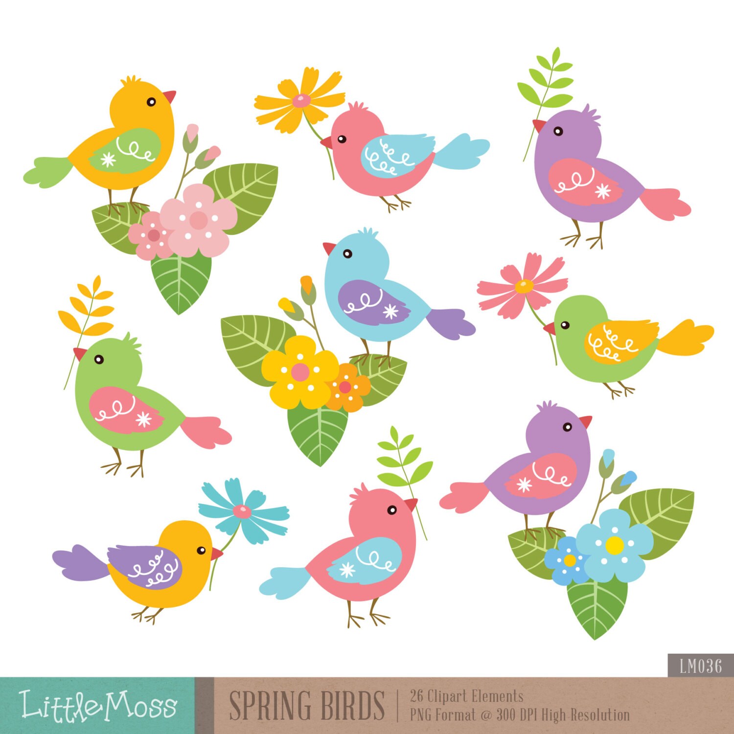 Spring Birds Clipart