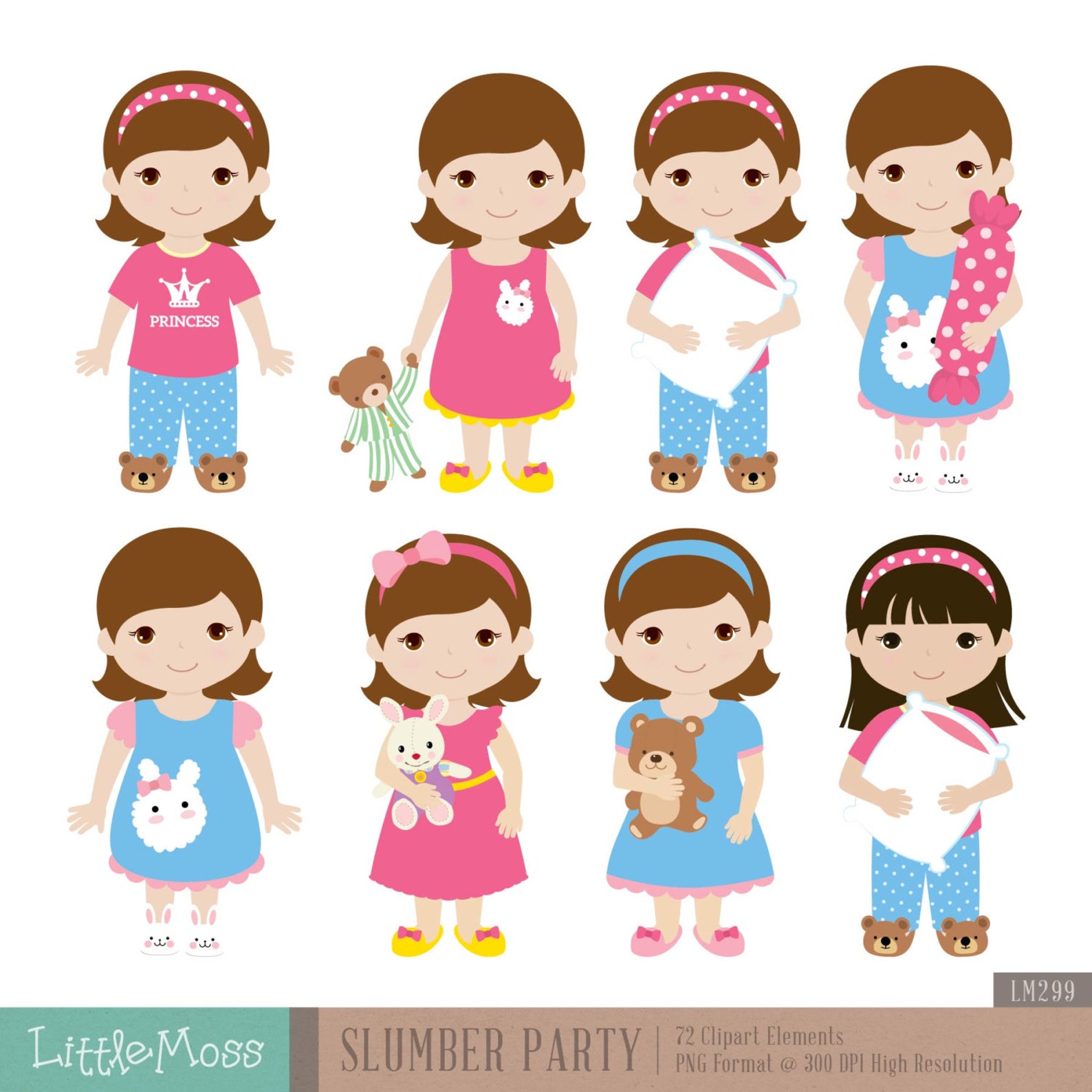 Slumber Party Digital Clipart - Etsy