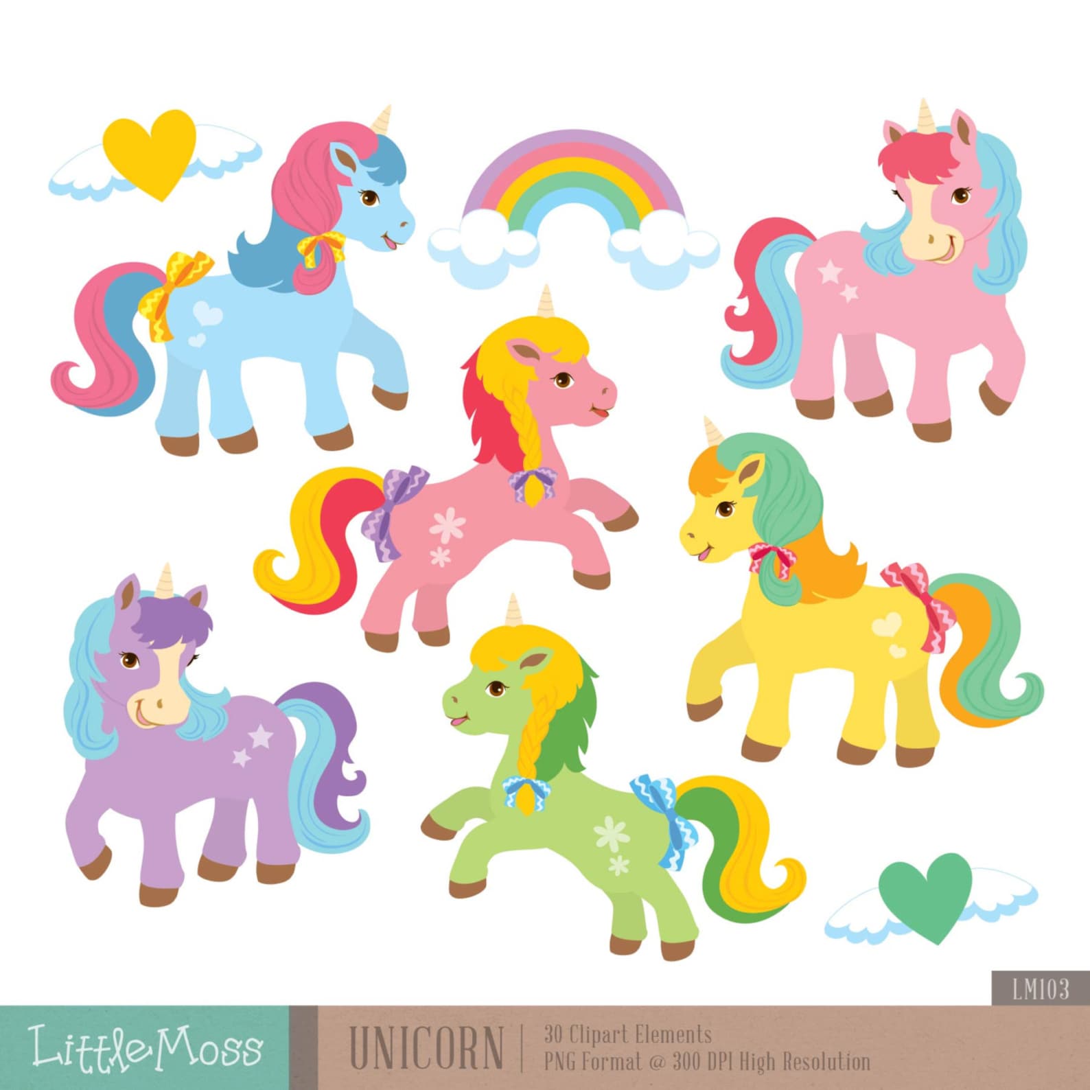Unicorns Clipart - Etsy