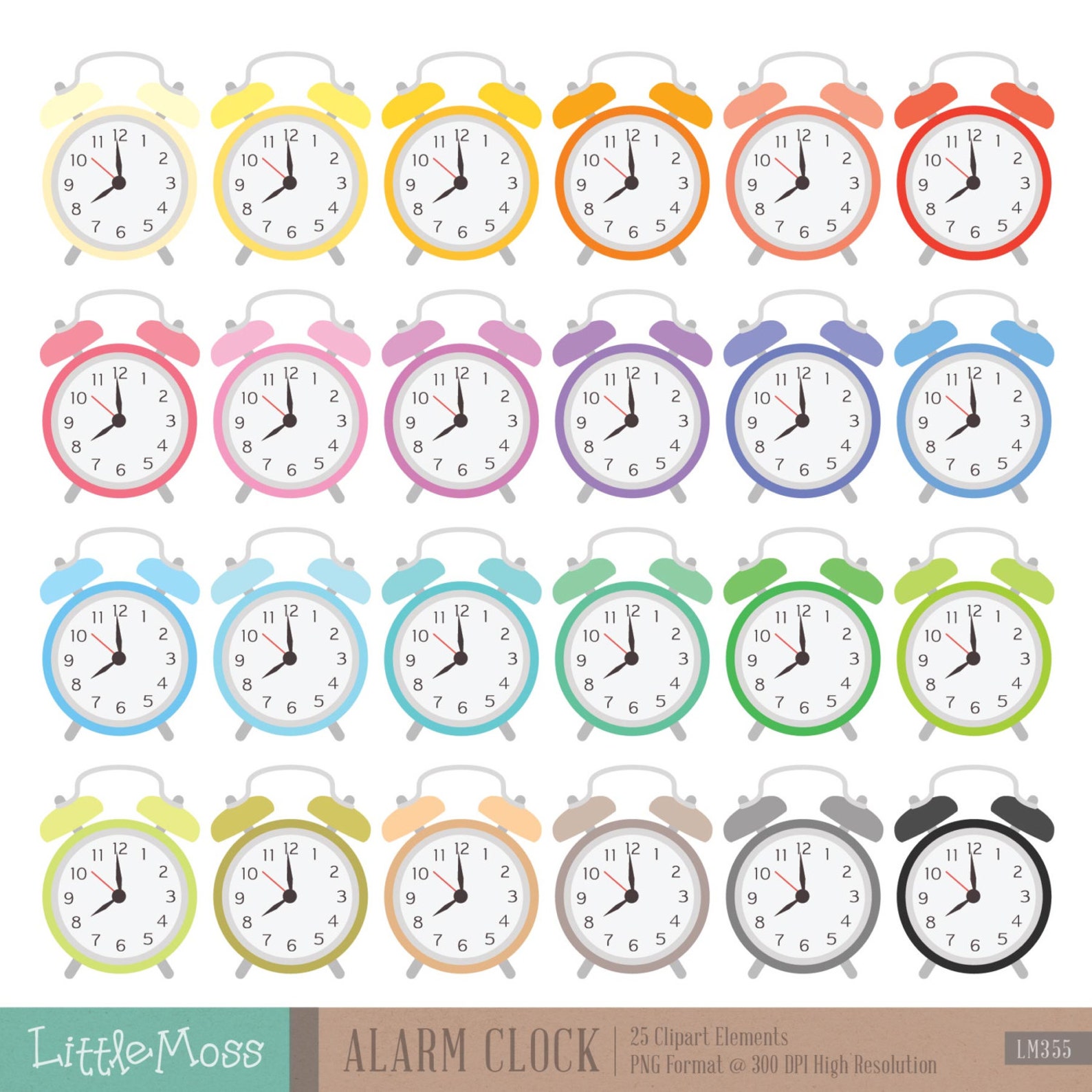 Alarm Clock Clipart | Etsy