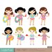 Girls Pool Party Digital Clipart - Etsy