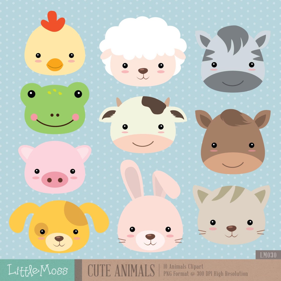 Cute Animals Digital Clipart - Etsy