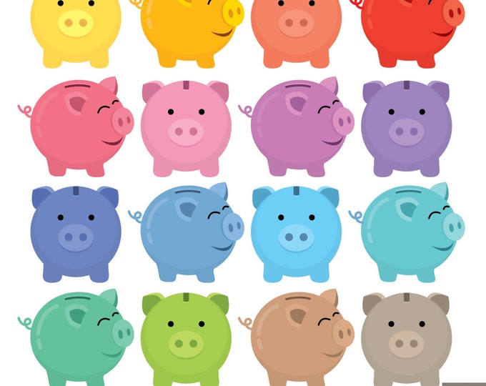 Piggy Bank Clipart, Money Clip Art Saving Cash Coin Save Reminder ...