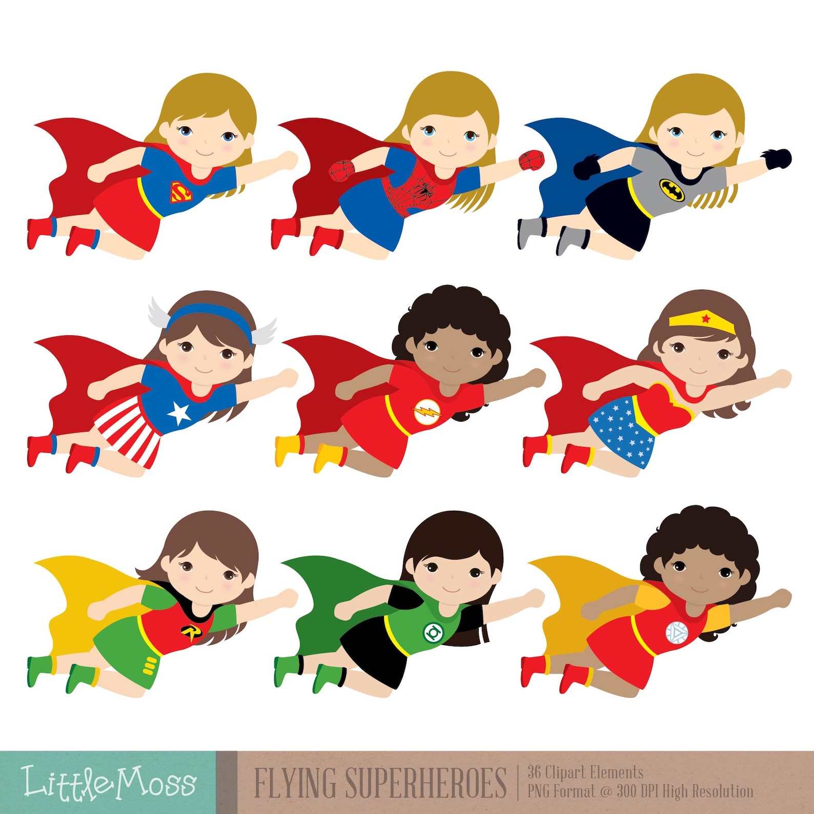 Fliegender Superheld Clipart Superhelden Kinder Clipart - Etsy Schweiz