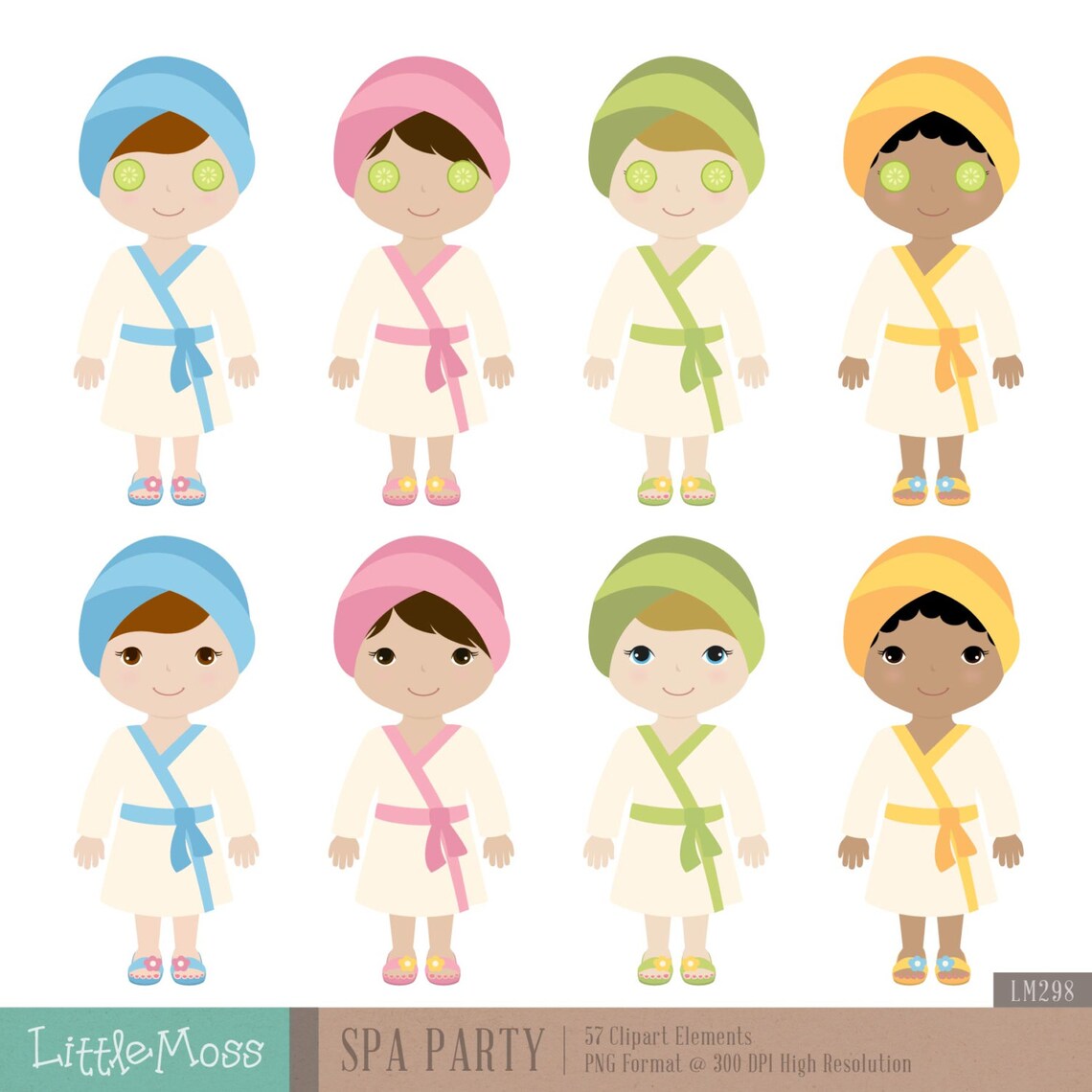 SPA Party Digital Clipart | Etsy UK