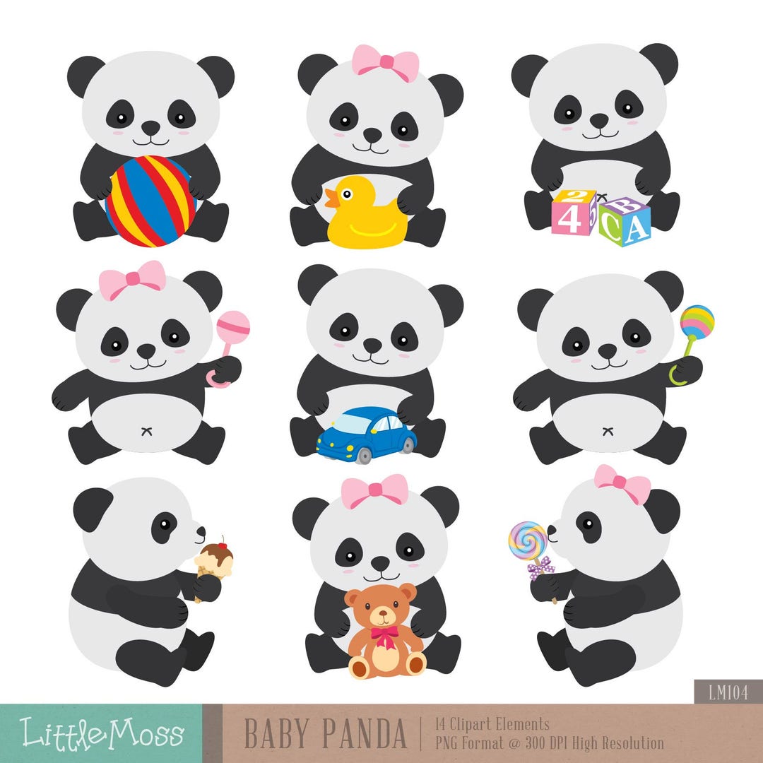 Baby Panda Clipart - Etsy