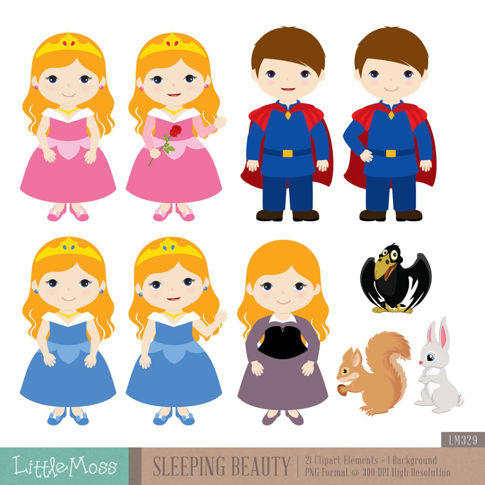 Sleeping Beauty Digital Clipart - Etsy