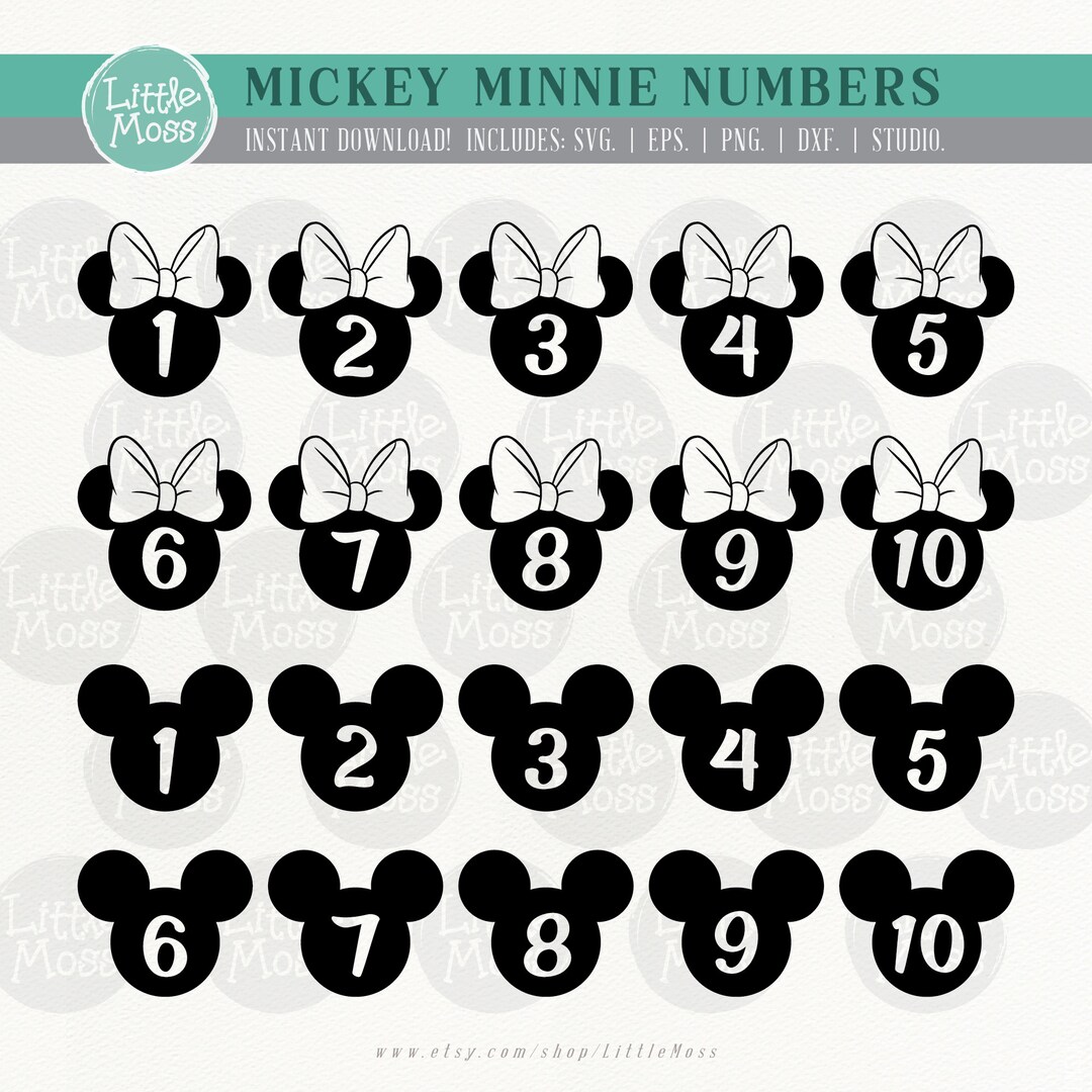 Mickey Minnie Numbers Svg, Birthday Numbers Svg, Cake Topper Numbers ... Mickey Minnie Numbers Svg, Birthday Numbers Svg, Cake Topper Numbers ...