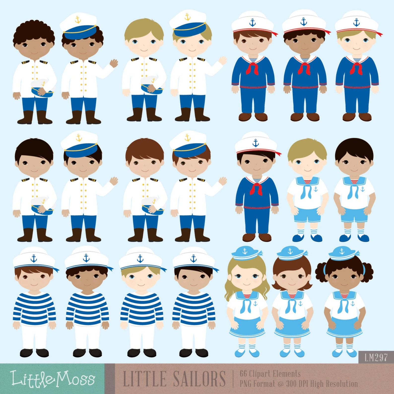 Little Sailor Digital Clipart Nautical Clipart Sailing | Etsy