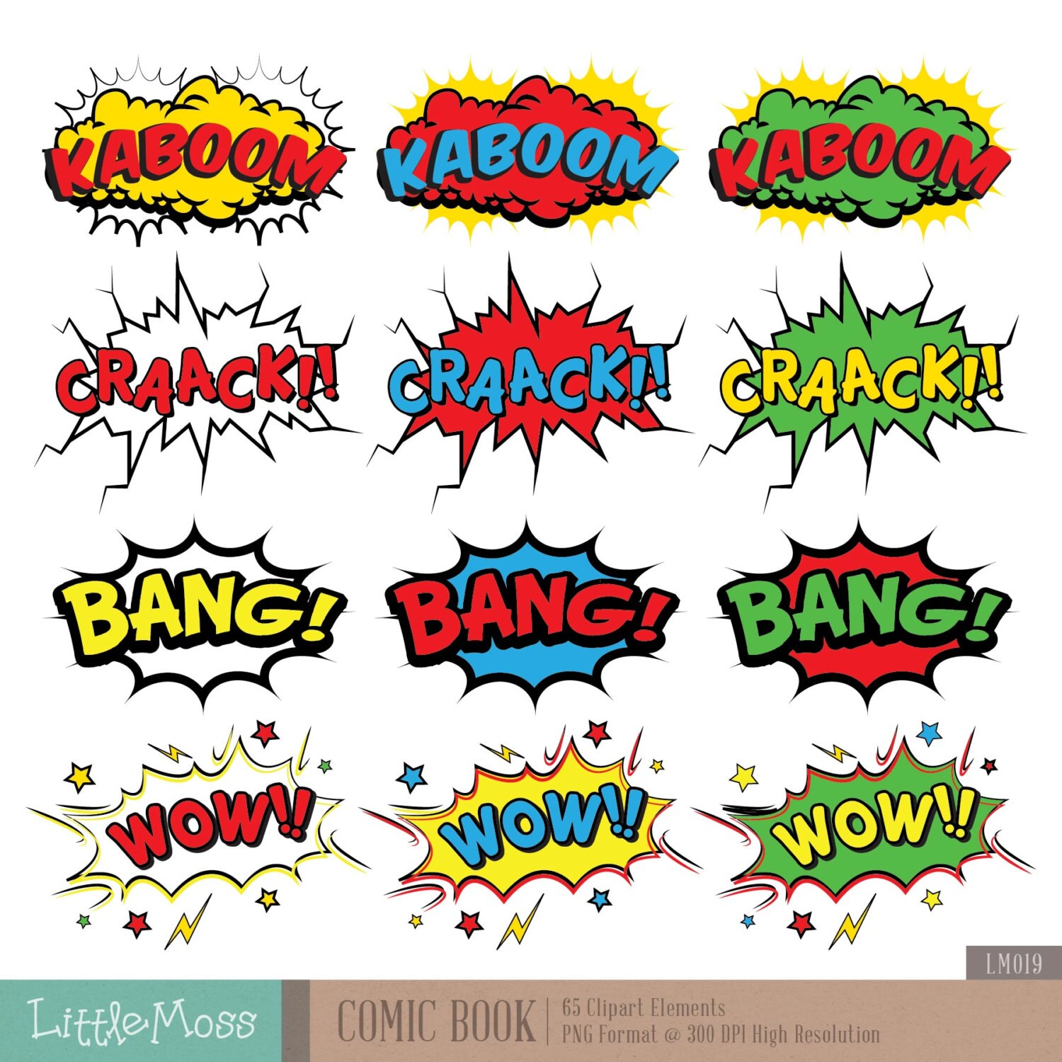 Comic Book Digital Clipart Comic Text Clipart Superhero - Etsy UK
