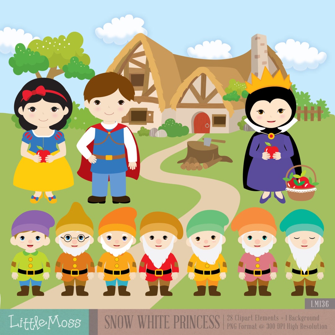 Snow White Princess Digital Clipart - Etsy