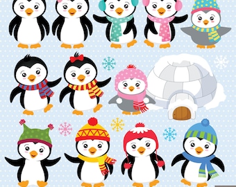 Penguin Clipart, Penguins Clipart, Winter Clipart, Christmas Clipart ...