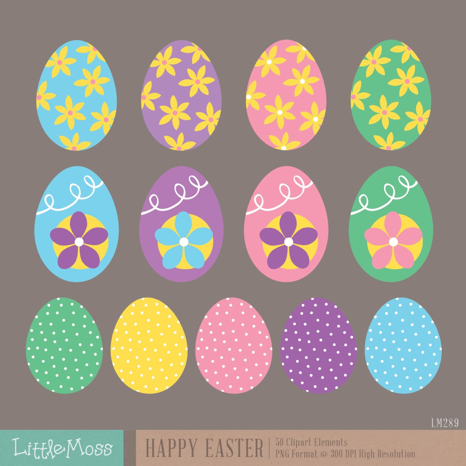 Happy Easter Digital Clipart - Etsy