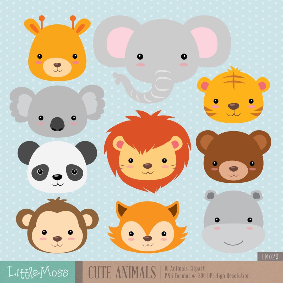 Cute Animals Digital Clipart - Etsy
