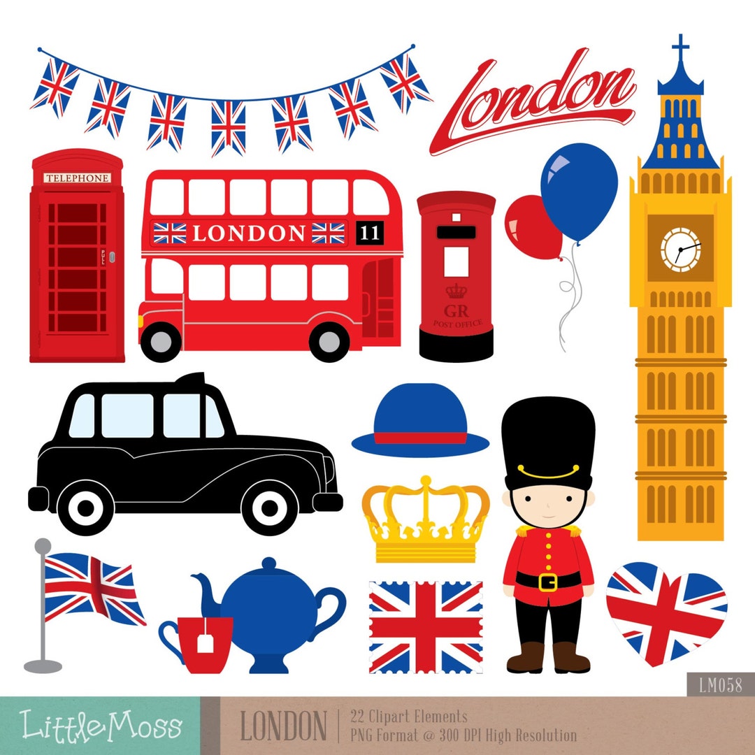 London Clipart, British Clipart, England Clipart - Etsy