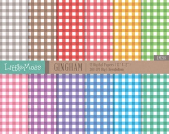 Gingham Digital Paper, Scrapbook Papers, Background, Wallpaper ...