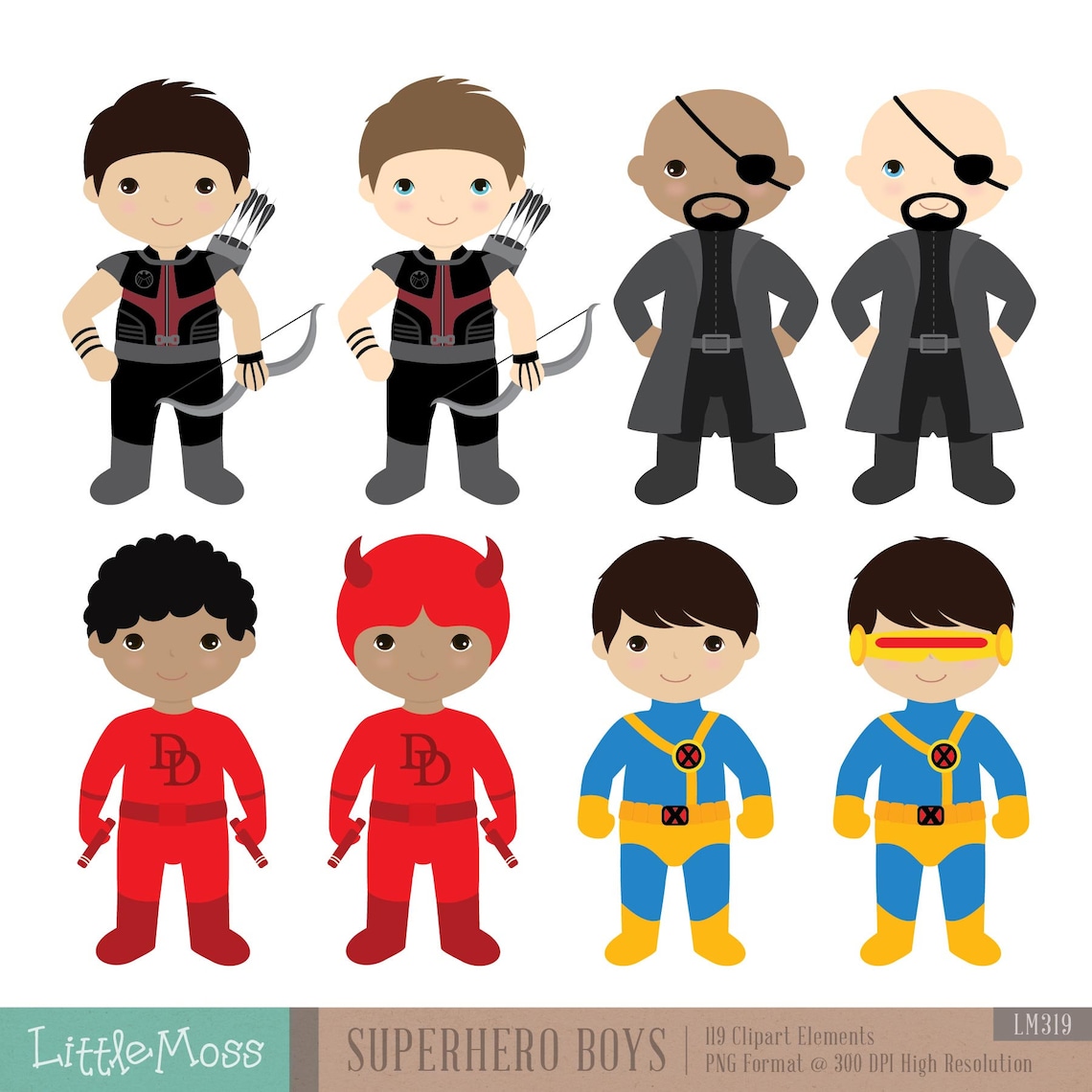 Boy Superheroes Clipart Superhero Clipart - Etsy