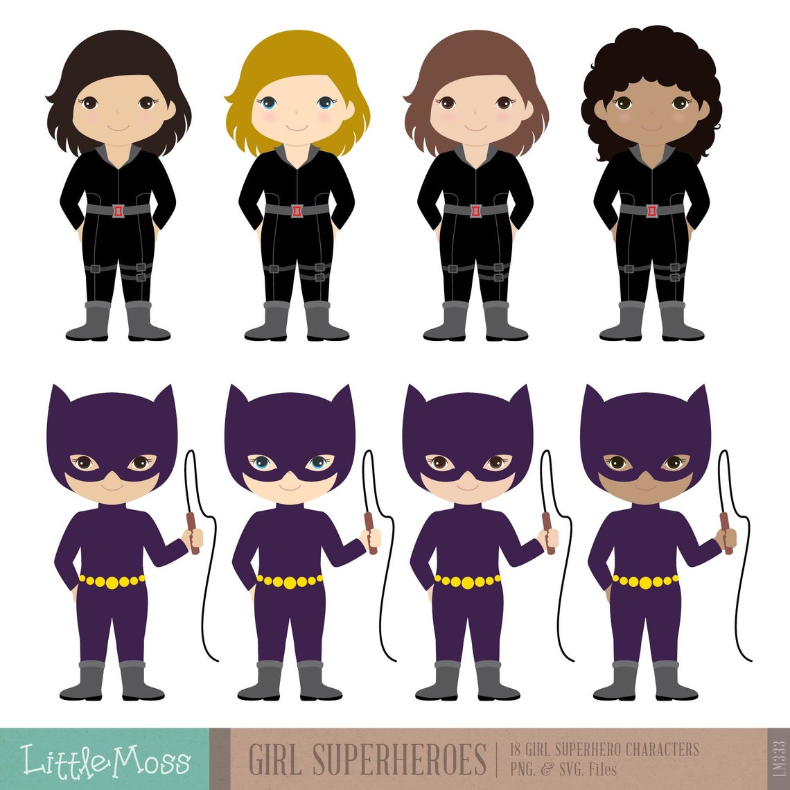 Girl Superheroes Clipart: 73 PNG Images (digital Download) - Etsy