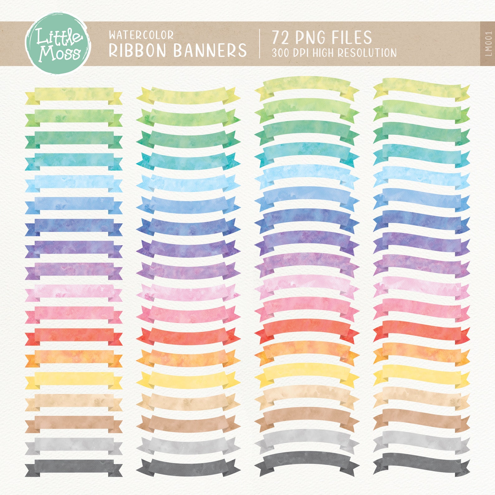 Watercolor Ribbon Banners Clipart - Etsy Canada
