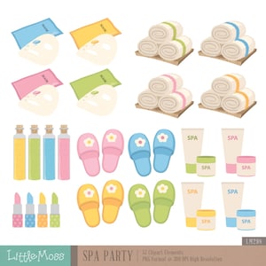SPA Party Digital Clipart - Etsy