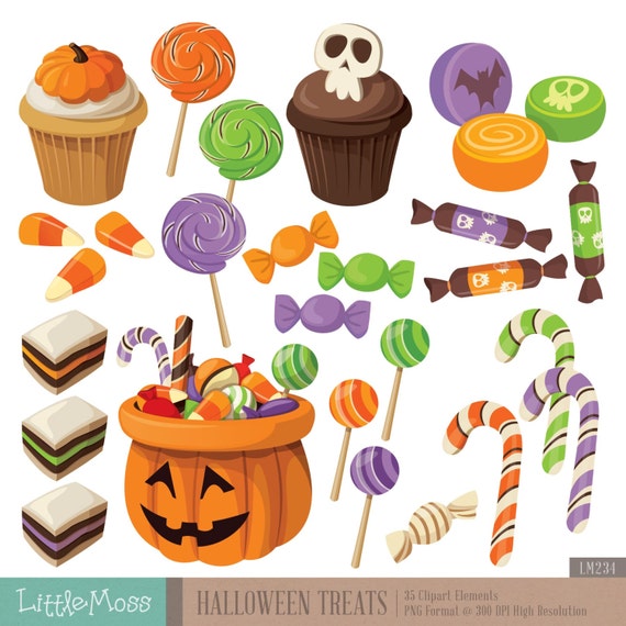 Halloween Treats Clipart Stickers Halloween, 160 Stück