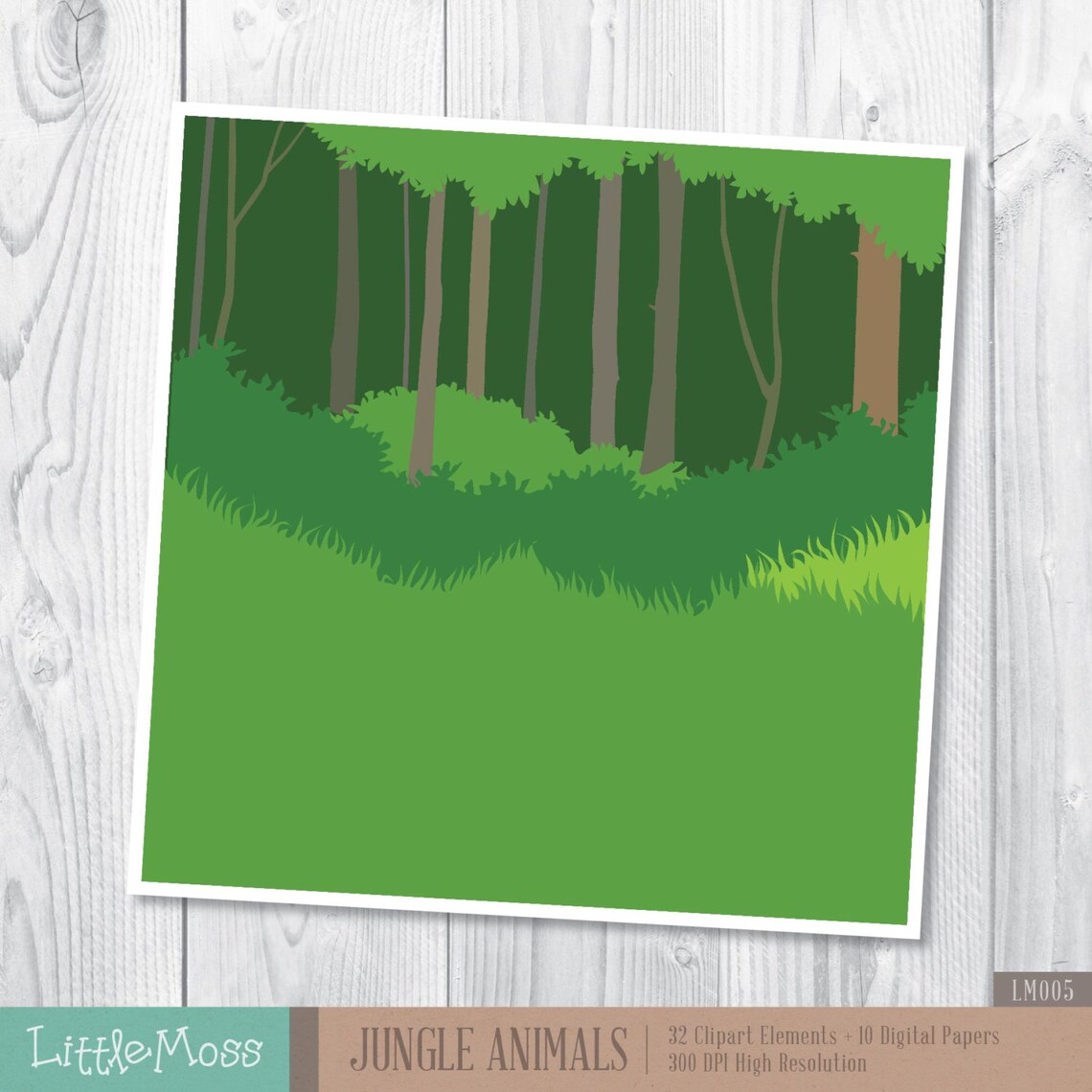 Jungle Animals Digital Clipart and Papers - Etsy