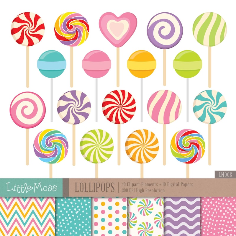 Lollipop Clip Art - Etsy