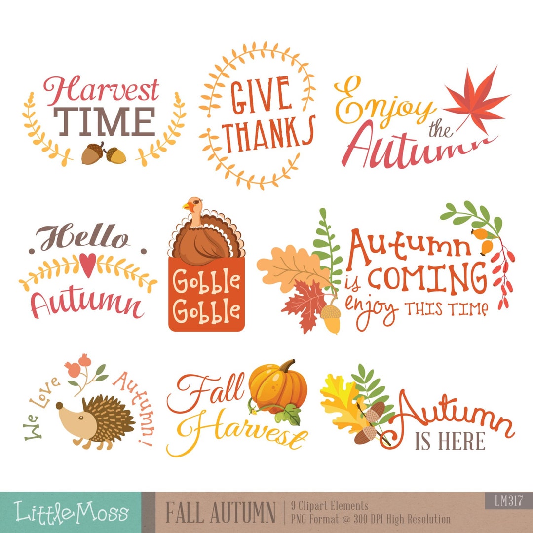 Fall Autumn Digital Clipart - Etsy