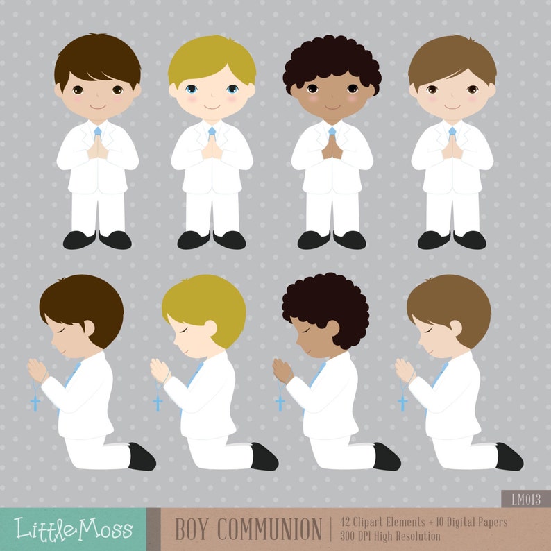 Junge erste Kommunion Digital ClipArts und Papiere Kommunion - Etsy.de