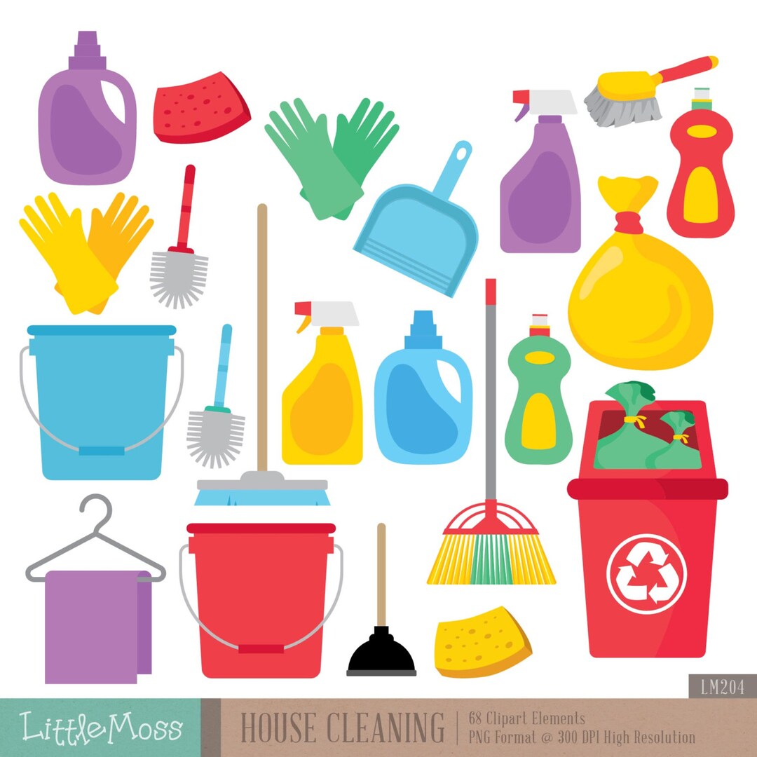 House Cleaning Digital Clipart - Etsy