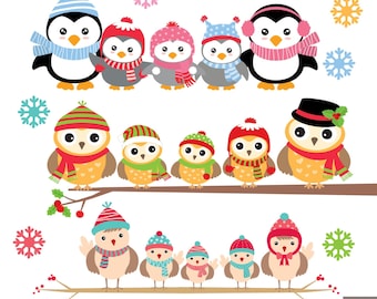 Cute Penguin Christmas Clip Art, Kawaii Christmas Penguin Clipart ...
