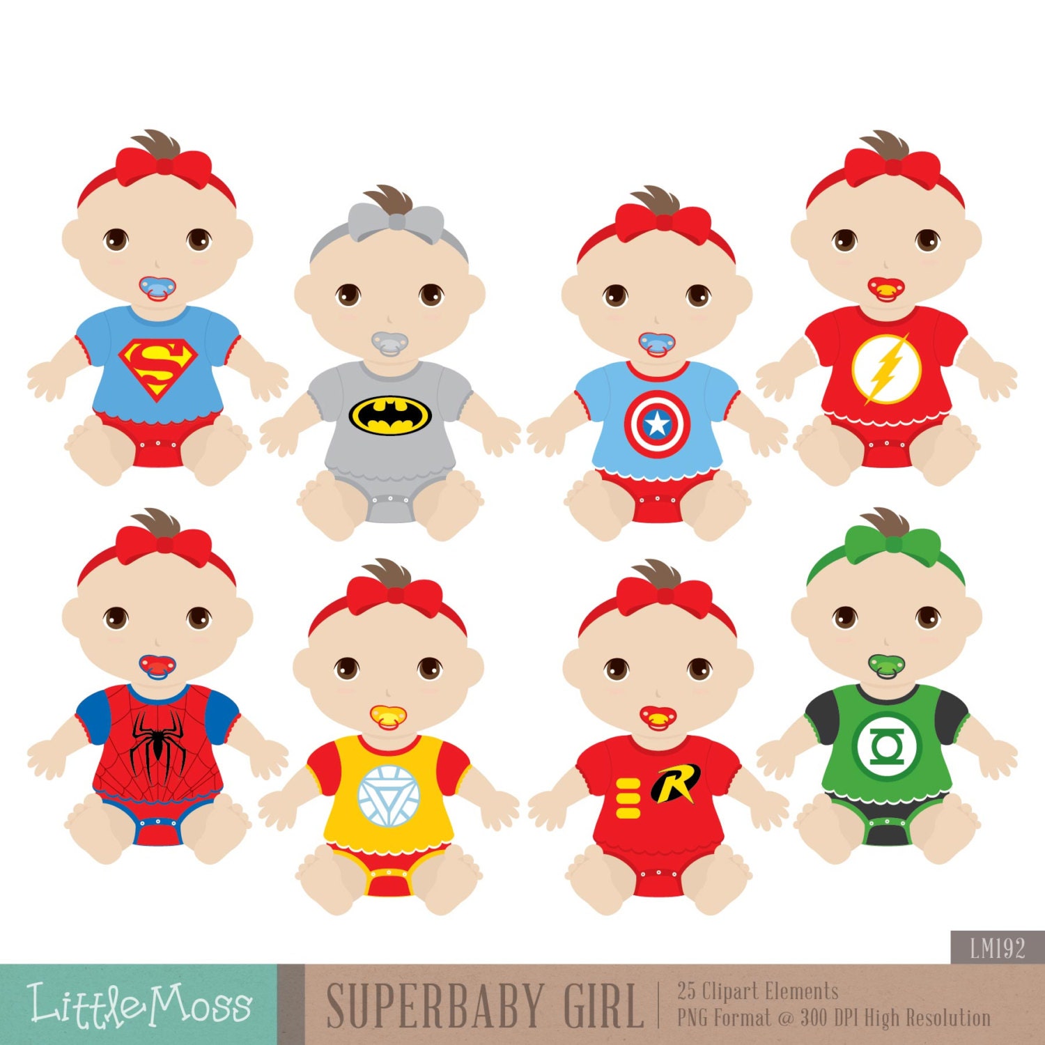 Superbaby Girls Clipart Superhero Baby Clipart - Etsy