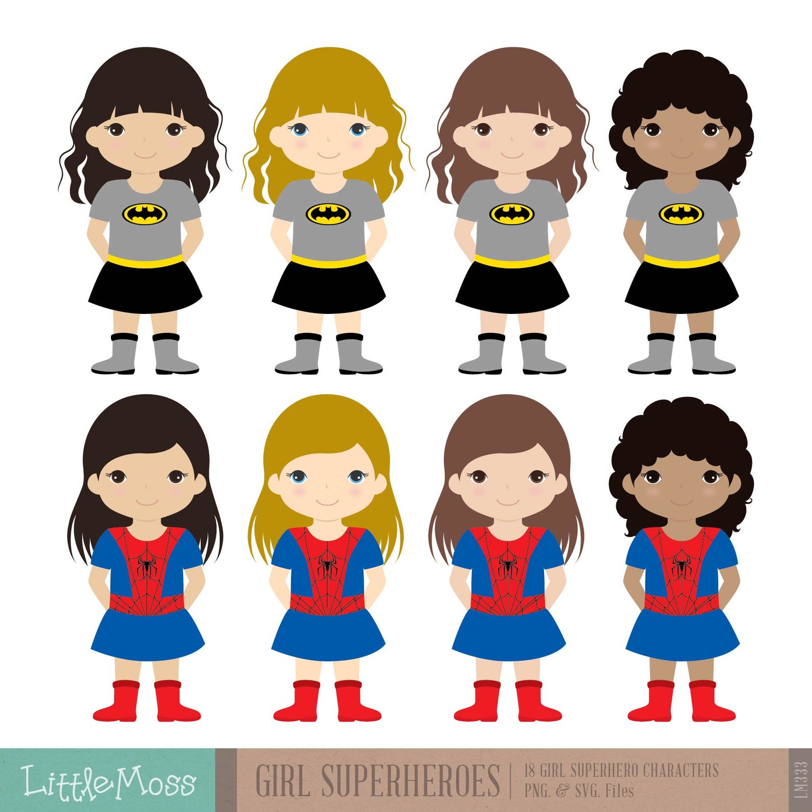 Girl Superheroes Clipart: 73 PNG Images (digital Download) - Etsy
