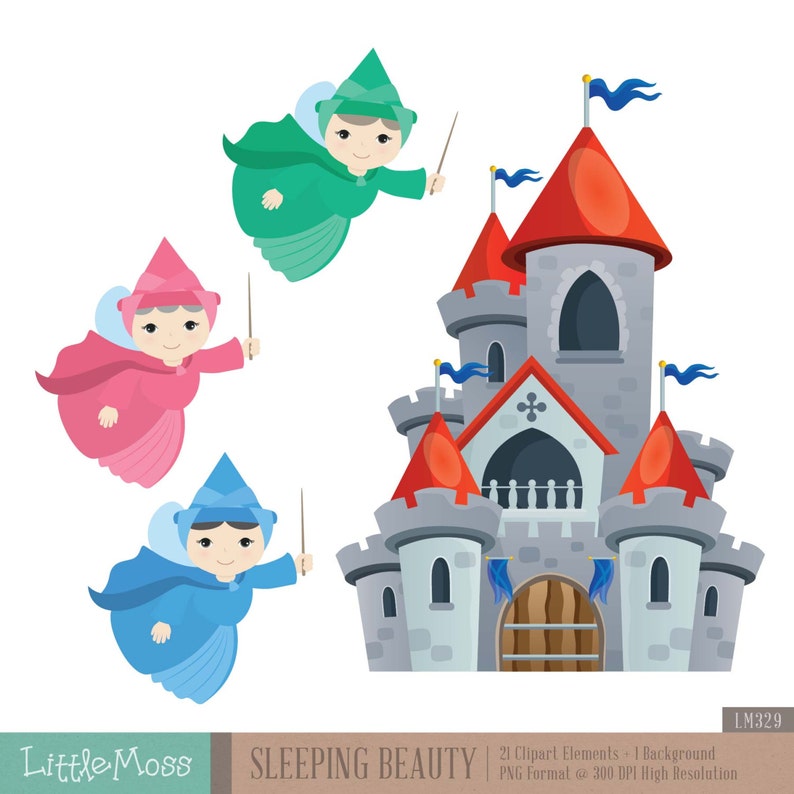 Sleeping Beauty Digital Clipart | Etsy