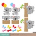 Koala Bear Digital Clipart and Papers - Etsy