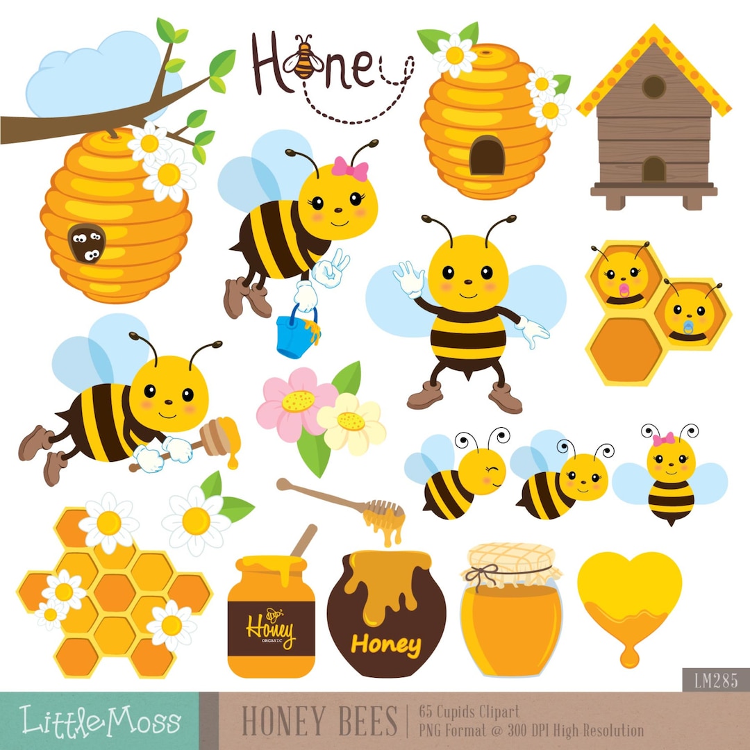 Honey Bees Digital Clipart - Etsy