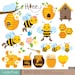 Honey Bees Digital Clipart - Etsy