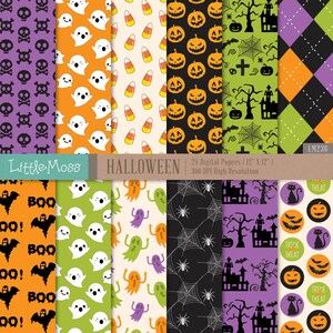 24 Halloween Digital Papers - Etsy