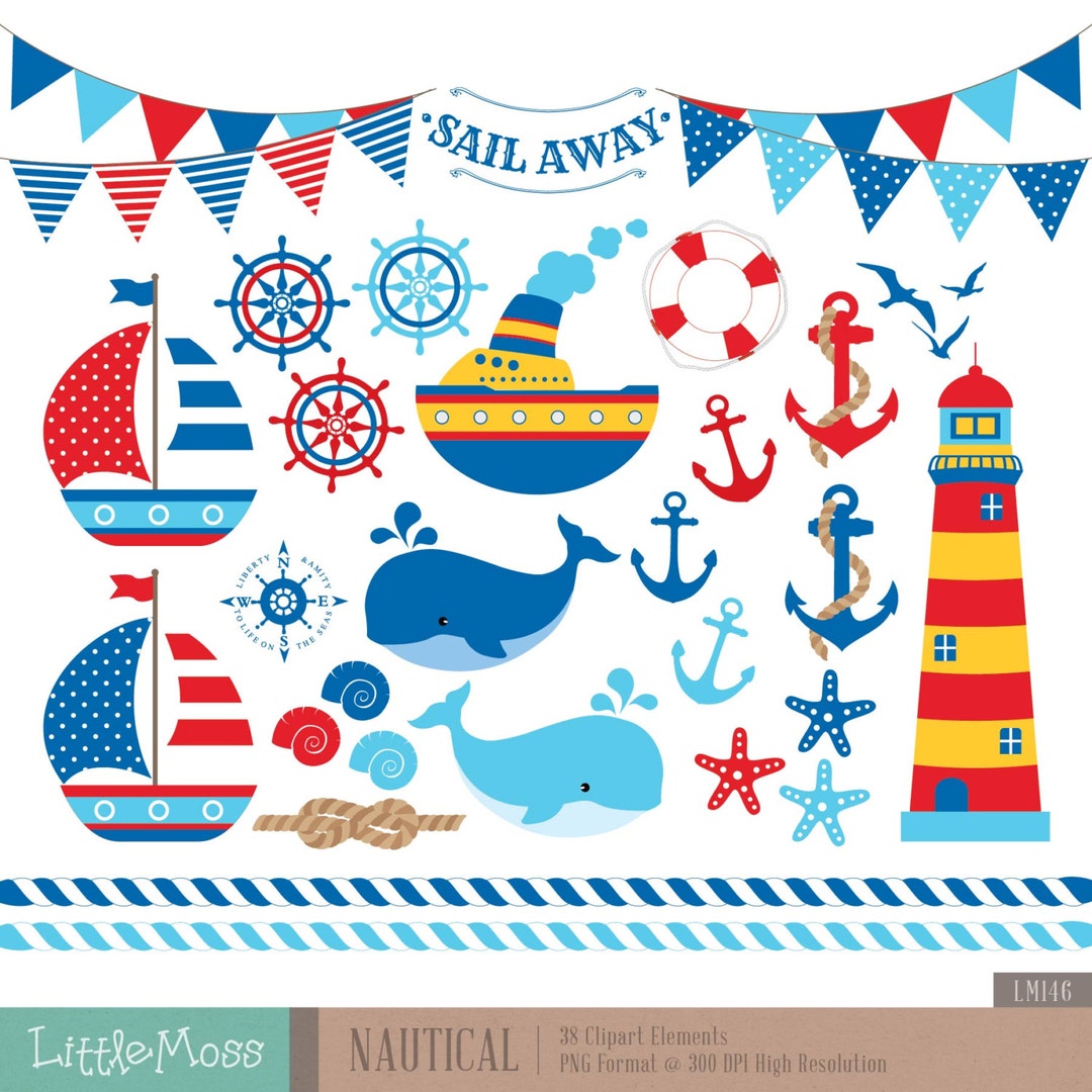 Nautical Digital Clipart - Etsy
