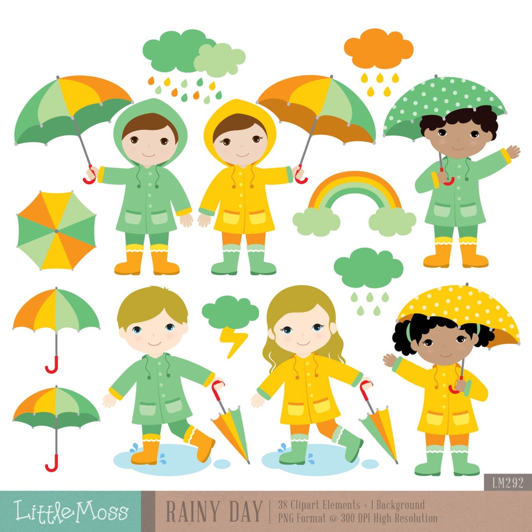 Rainy Day Digital Clipart - Etsy