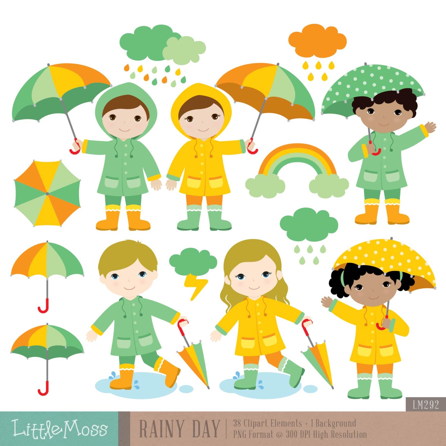 Rainy Day Digital Clipart - Etsy UK