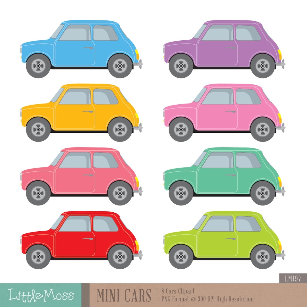 Mini Cars Digital Clipart - Etsy