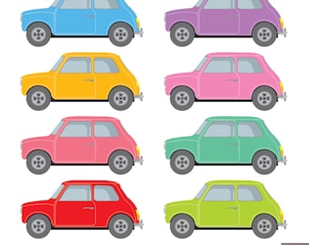 Cute Cars Digital Clip Art Funny Cars Clipart Instant - Etsy