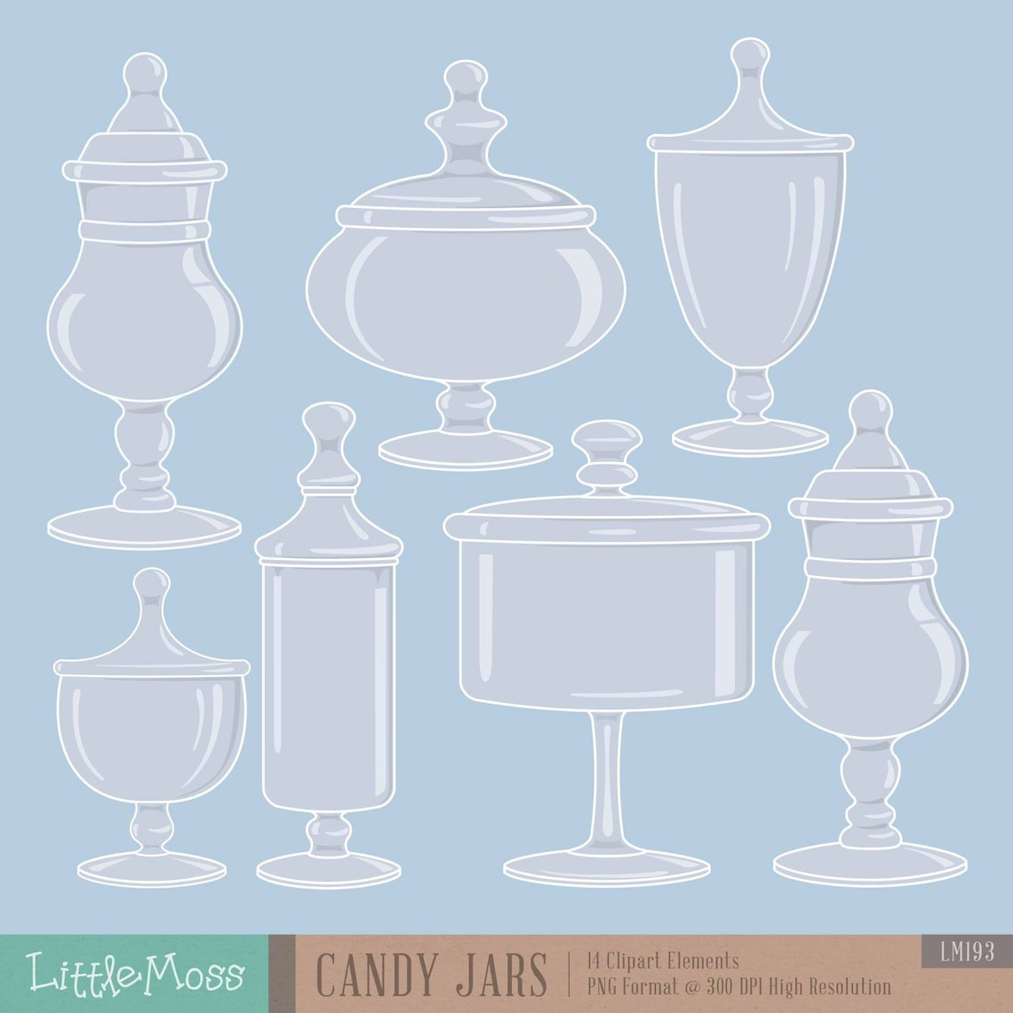 Candy Jars Digital Clipart Cookie Jar Clipart | Etsy