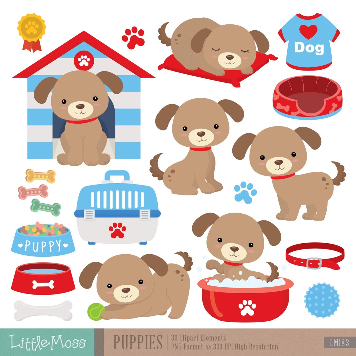 Puppy Dogs Digital Clipart, Puppies Clipart - Etsy