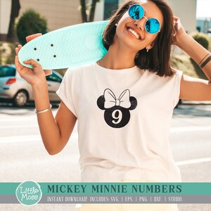 Mickey Minnie Numbers SVG: Birthday Cake Topper Cut Files (digital ...
